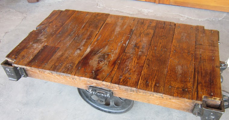 Antique Furniture Factory Cart Coffee Tables: Rustic Coffee Table from ...