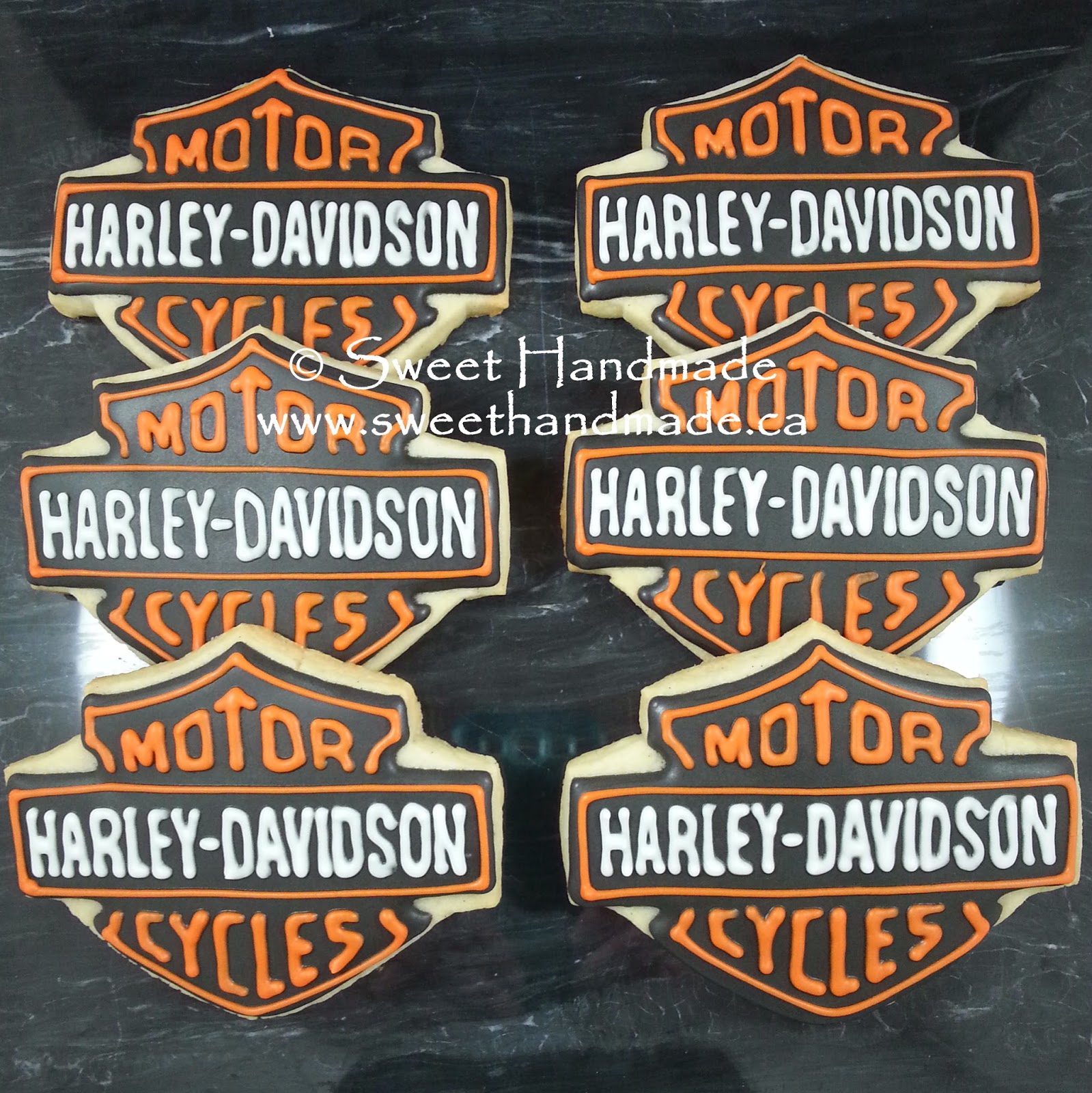 Sweet Handmade Cookies: Harley-Davidson Logo Cookies for a 40th ...