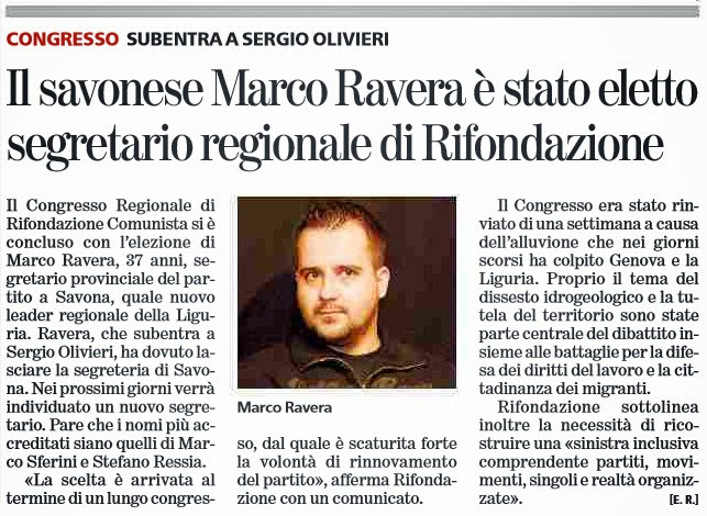 ALASSIOFUTURA: Savona - E' Marco Ravera il nuovo segretario regionale ...