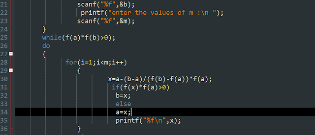 free coding: regula-falsi(false position) method in c