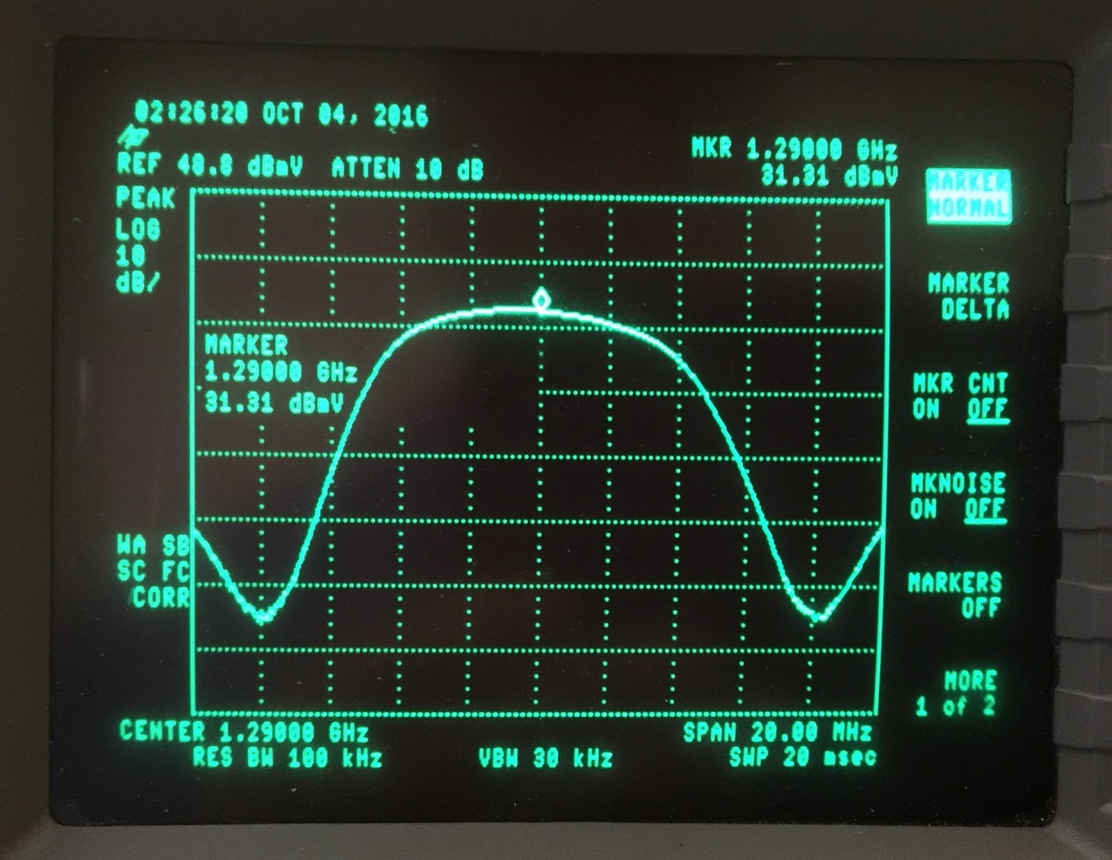 DVB-T TX Filter: 23 cm filter using 70 cm duplexer