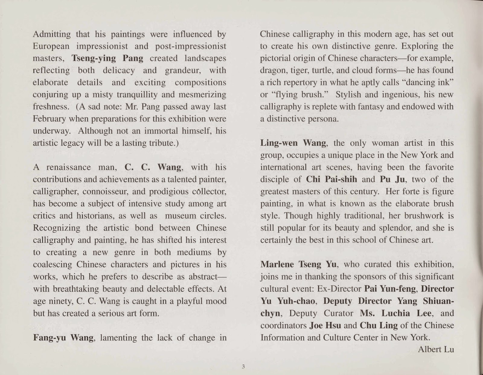 Chinese American Eyes: Artists: 80 Plus and Going Strong