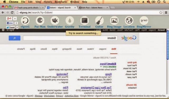 Belajar Dunia Perkuliaan: elgooG, Kloning Google dengan Format Terbalik