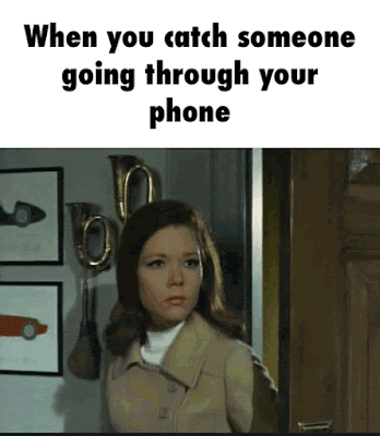 When you see someone going through your mobile phone - Funny Gif