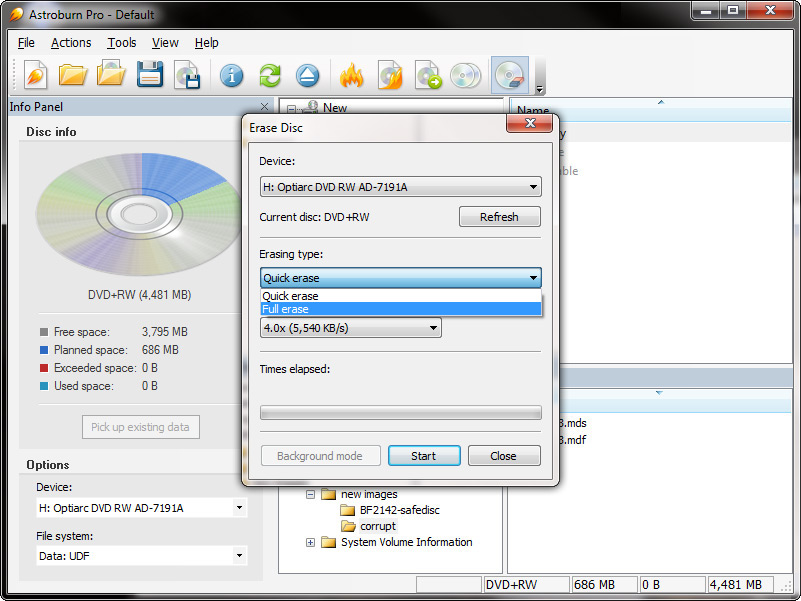 PlaySoftRa: Astroburn Pro. CD, DVD and Blu-ray burning software.