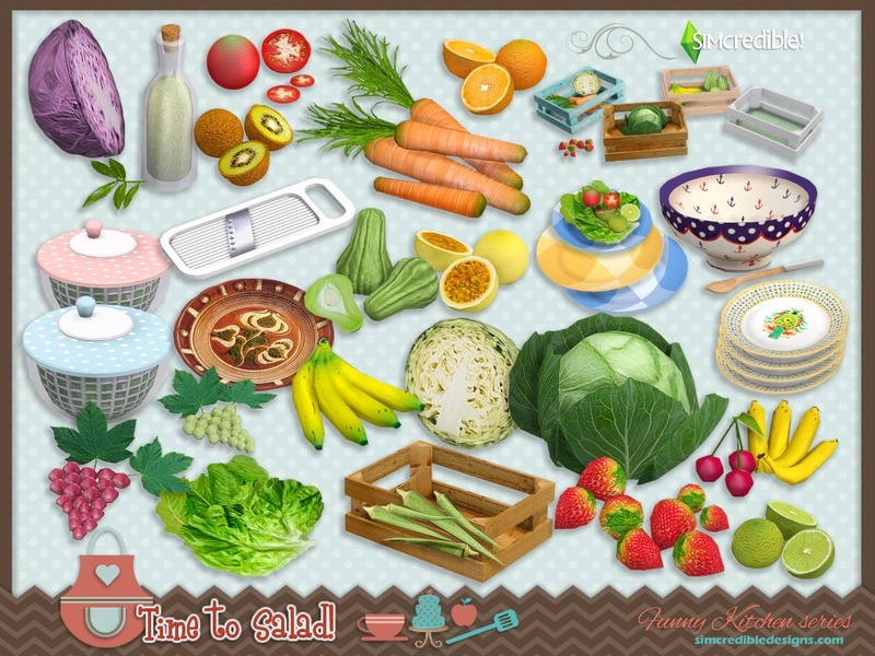 Contenido Personalizado para Sims 4: Frutas y verduras decorativas para ...