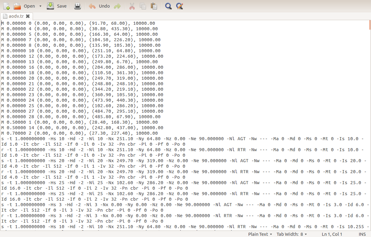 NETWORK SIMULATOR 2.0: TRACE FILES AND DESCRIPTION