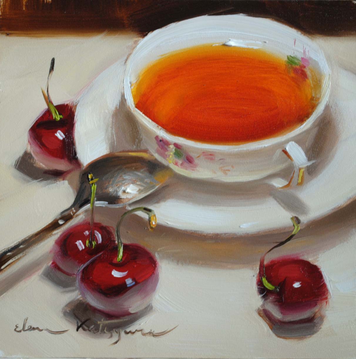 Paintings by Elena Katsyura: Sunday Tea