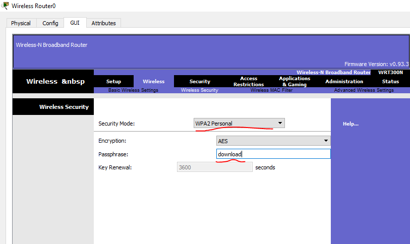 Konfigurasi Wireless WRT300N di Cisco Packet Tracer