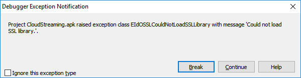 “Could not load SSL library” Error message on Android 6 Marshmallow with TidHTTP