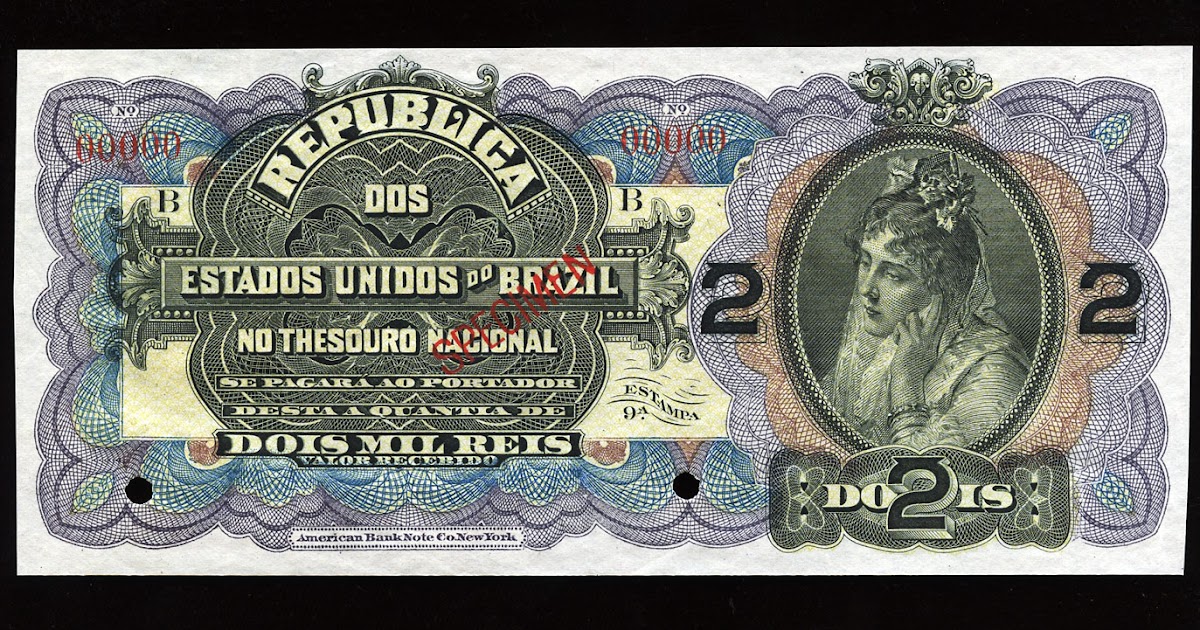 Brazil banknotes 2 Mil Reis Zella banknote of 1900|World Banknotes ...