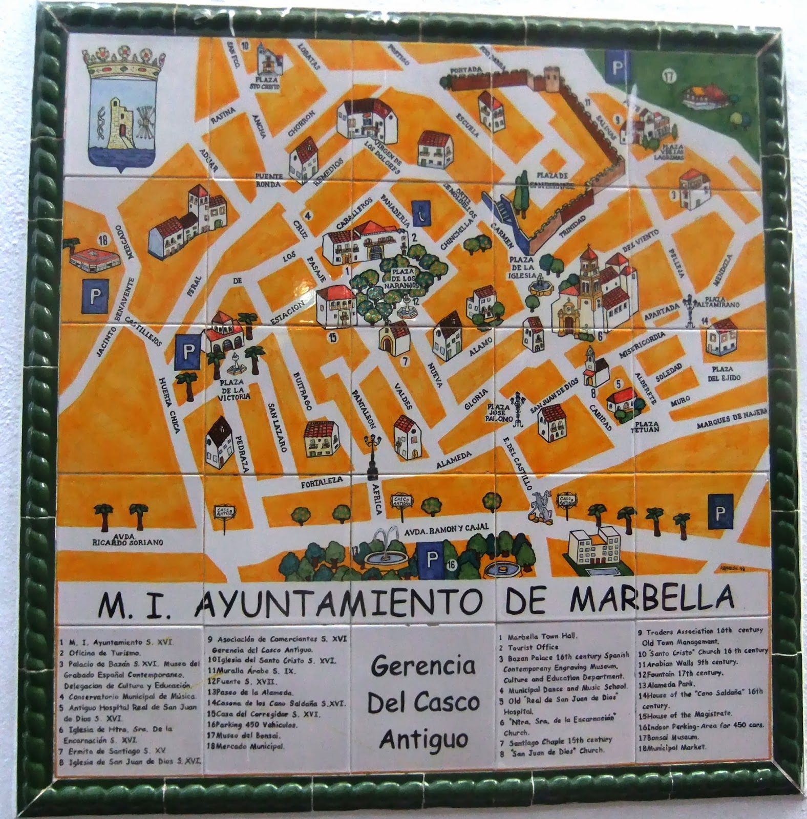 Mosaicos : Mosaico 582.- Plano del centro de Marbella.