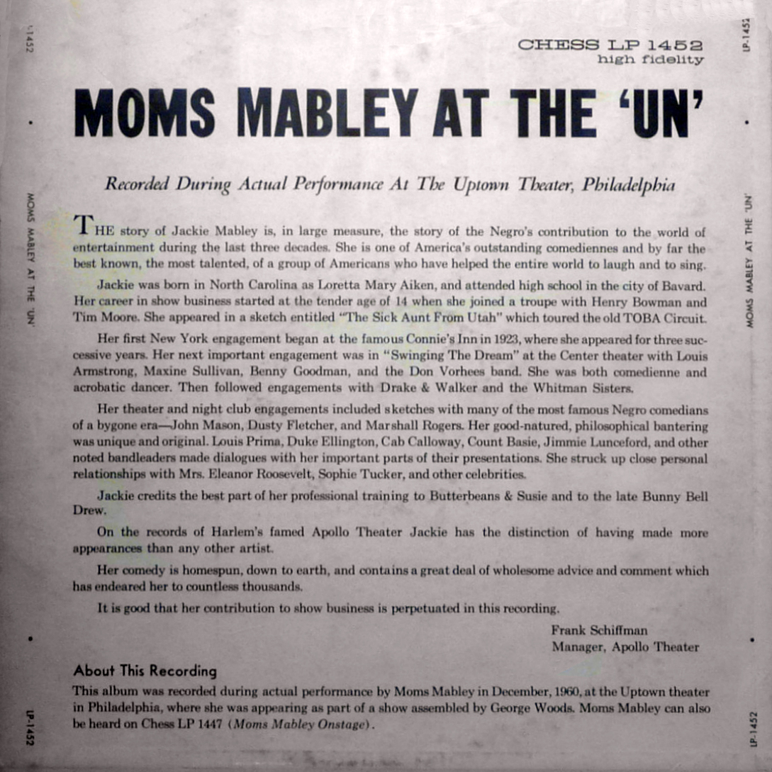 Vintage Stand-up Comedy: Moms Mabley - At The UN (On Stage) 1961