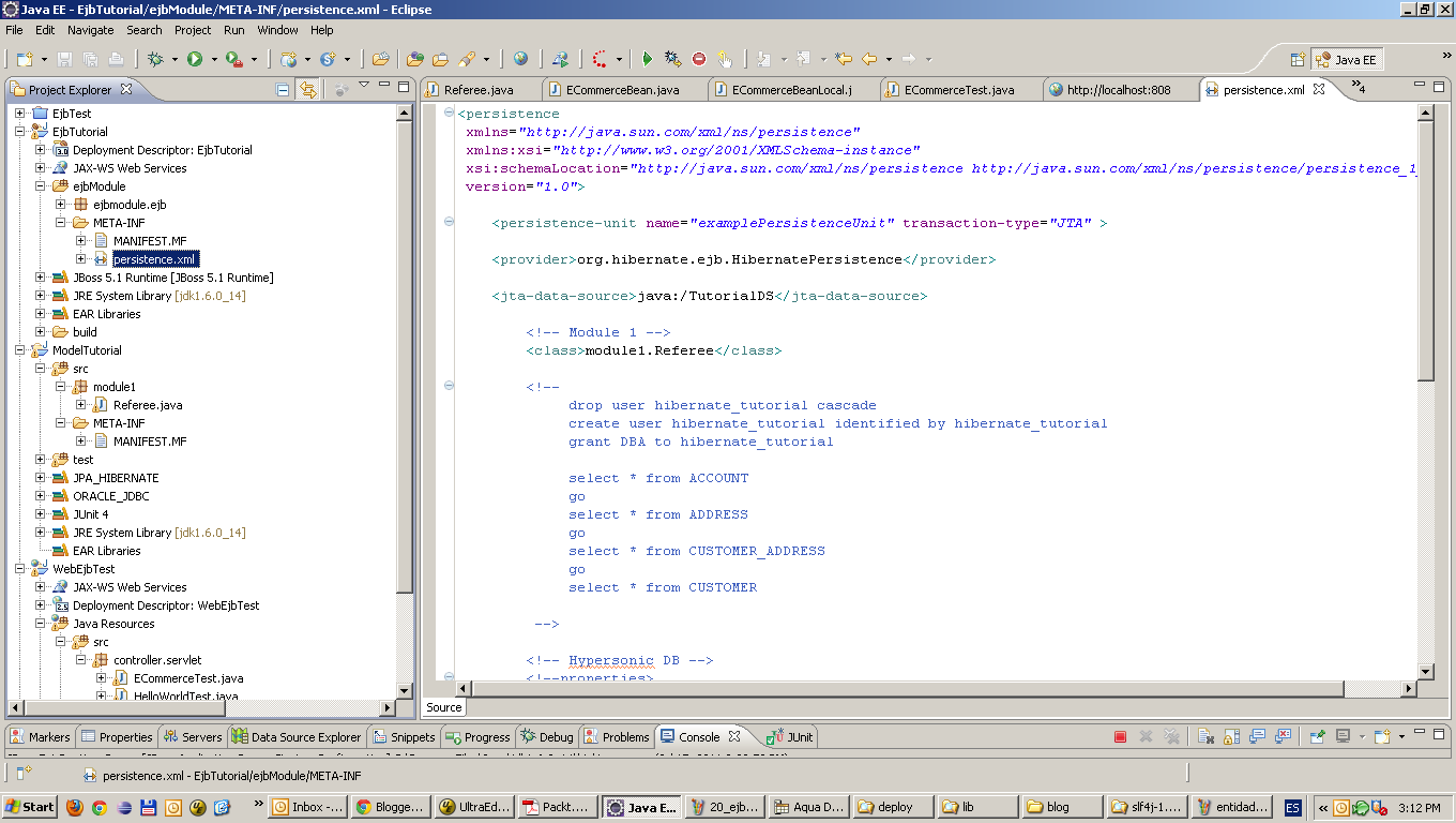 Java Frameworks & APIs: JPA - Configuración Eclipse + JBoss + EJB3 + JPA + Hibernate
