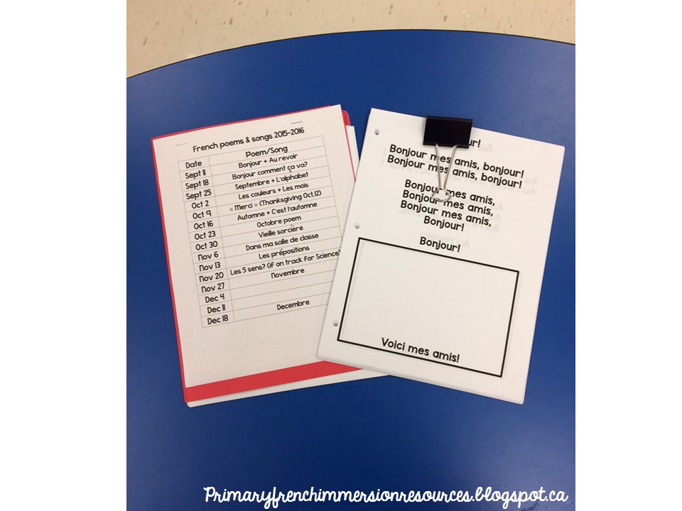 The first few days of grade 1 - Primary French Immersion Resources
