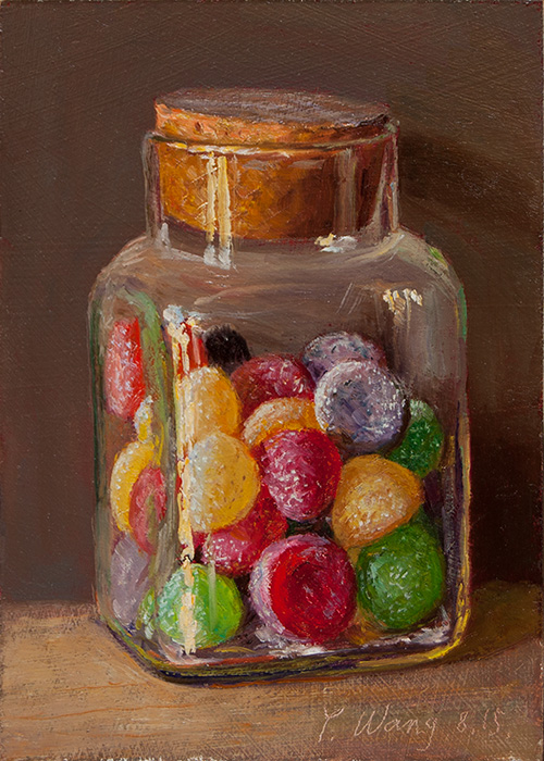 Wang Fine Art: gumdrop candy still life food painting a day