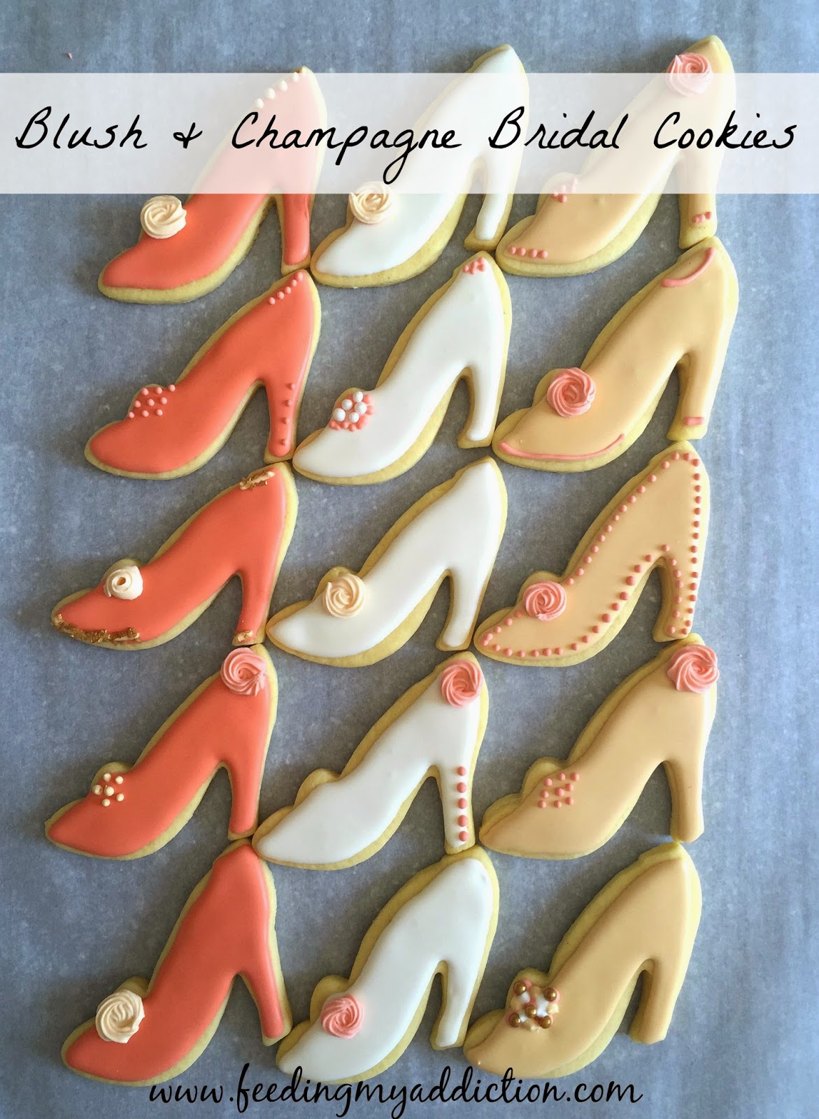 Feeding My Addiction: Blush & Champagne Bridal Cookies