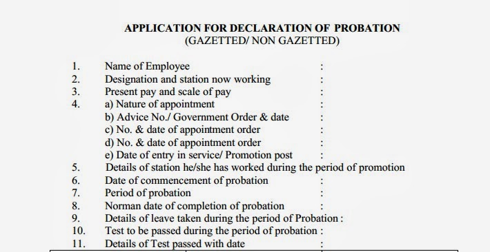 APPLICATION FOR DECLARATION OF PROBATION - KERALA | Arogyajalakam