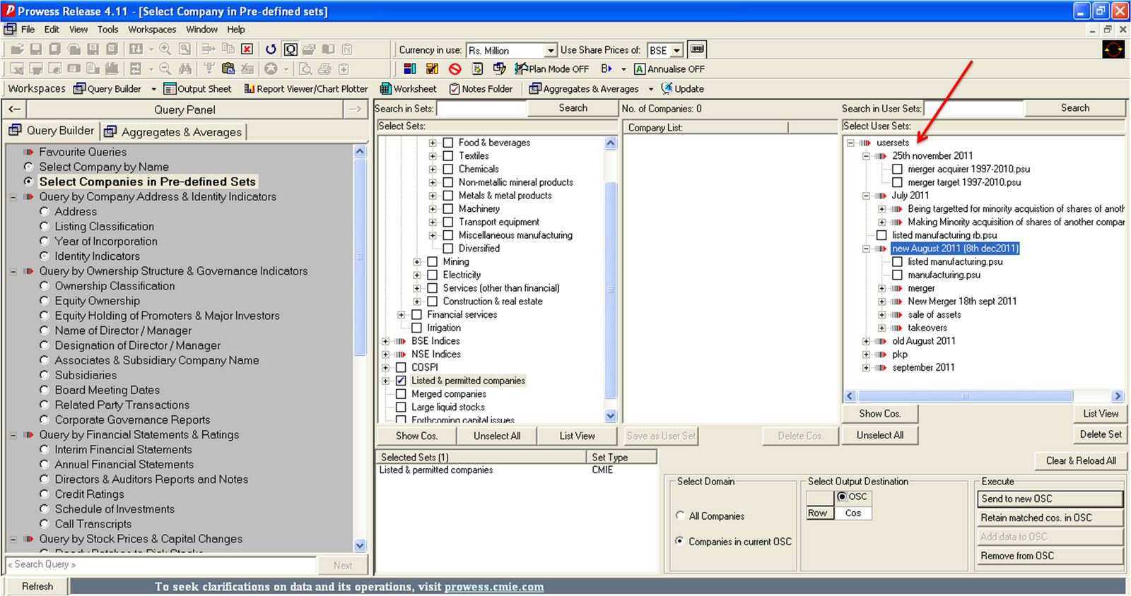 Prowess database..basic steps to use