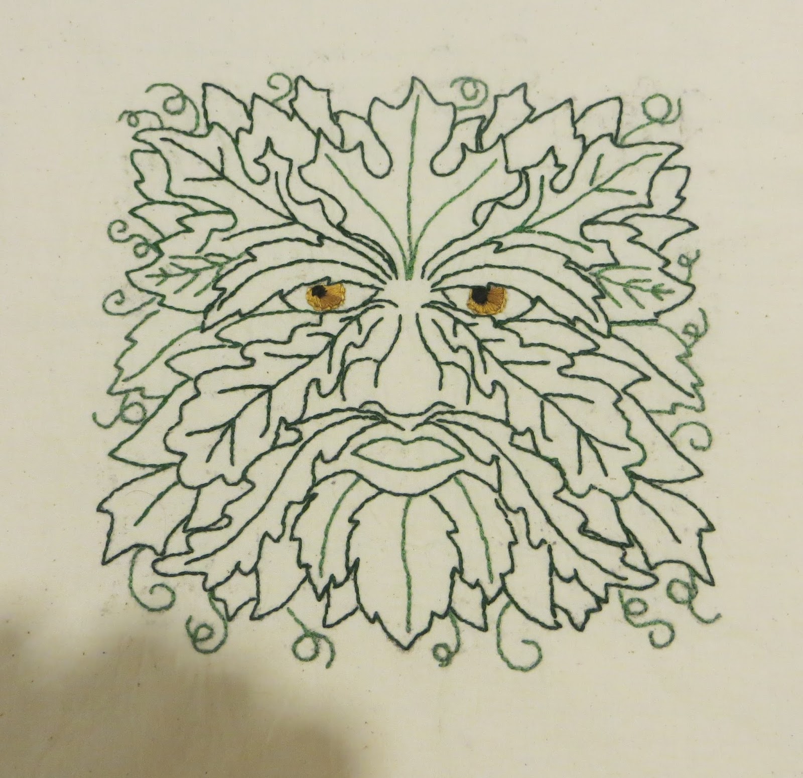 Deborah's Bits and Pieces: Greenman Stitched