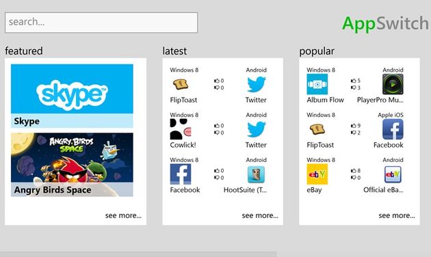 AppSwitch - Buscando apps semelhantes ao IOS, Android ou WP no Windows ...