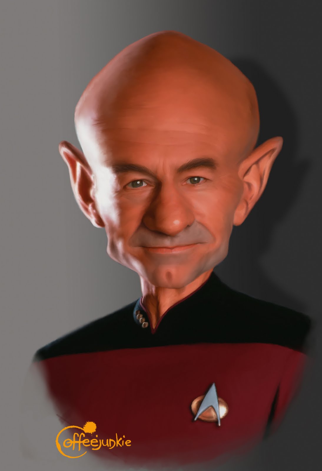 coffeejunkie caricatures: Jean Luc Picard