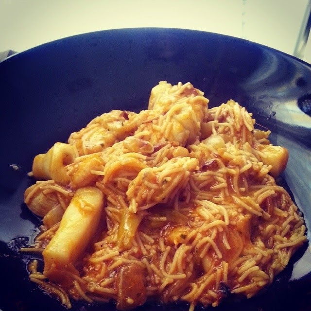 El Arcón de Natalia: Receta "Fideos con marisco"