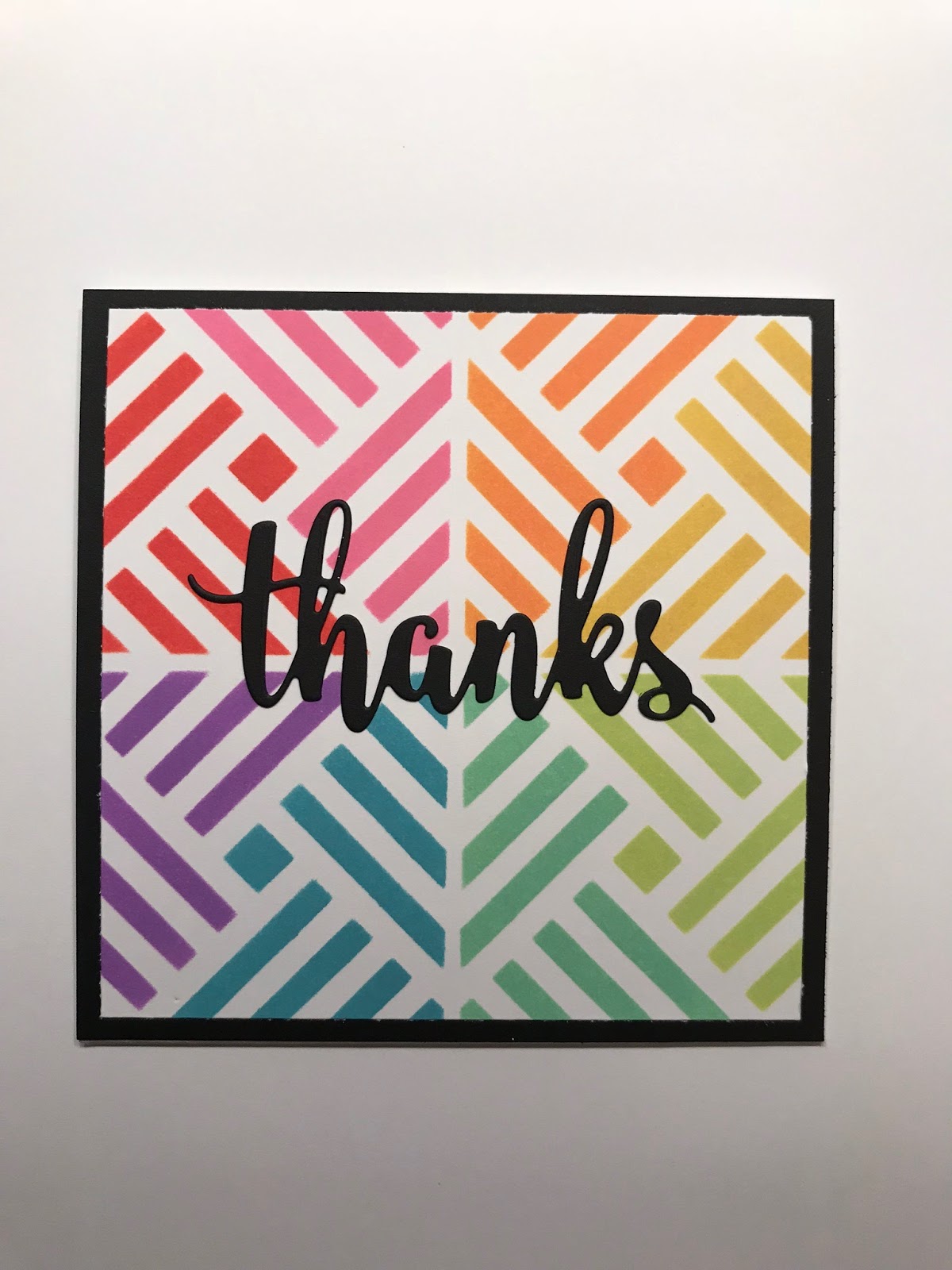 Karen K. Creates: Thank you stencil card