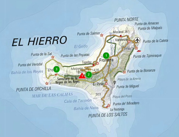 Sendas de Burgos: Mapa de la Isla de El Hierro
