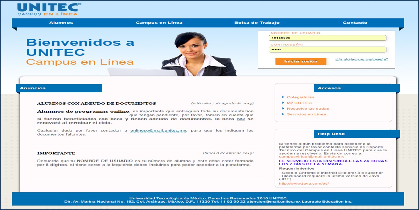 Educación en línea en la Unitec