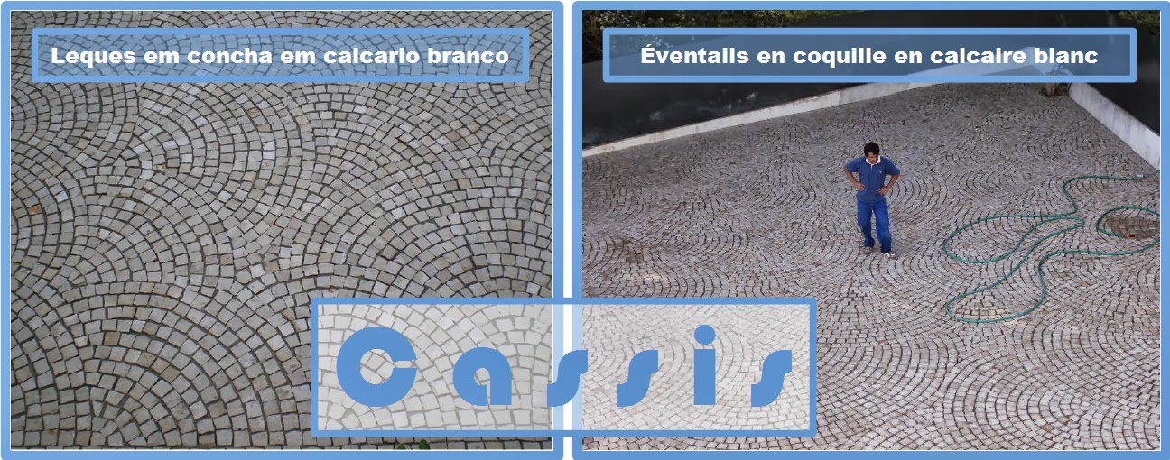 Calçada Portuguesa e Artística: LEQUES EM CONCHA EM CALCARIO BRANCO