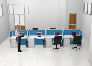 Meja Kubikel - cubicle workstation - Meja Sekat Kantor Bahan Kain ...