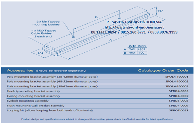 CHALMIT - PROTECTA III Ex e FLUORESCENT - PRGE/218/236 | EXPLOSSION PROOF & MARINE LIGHTING "PT ...