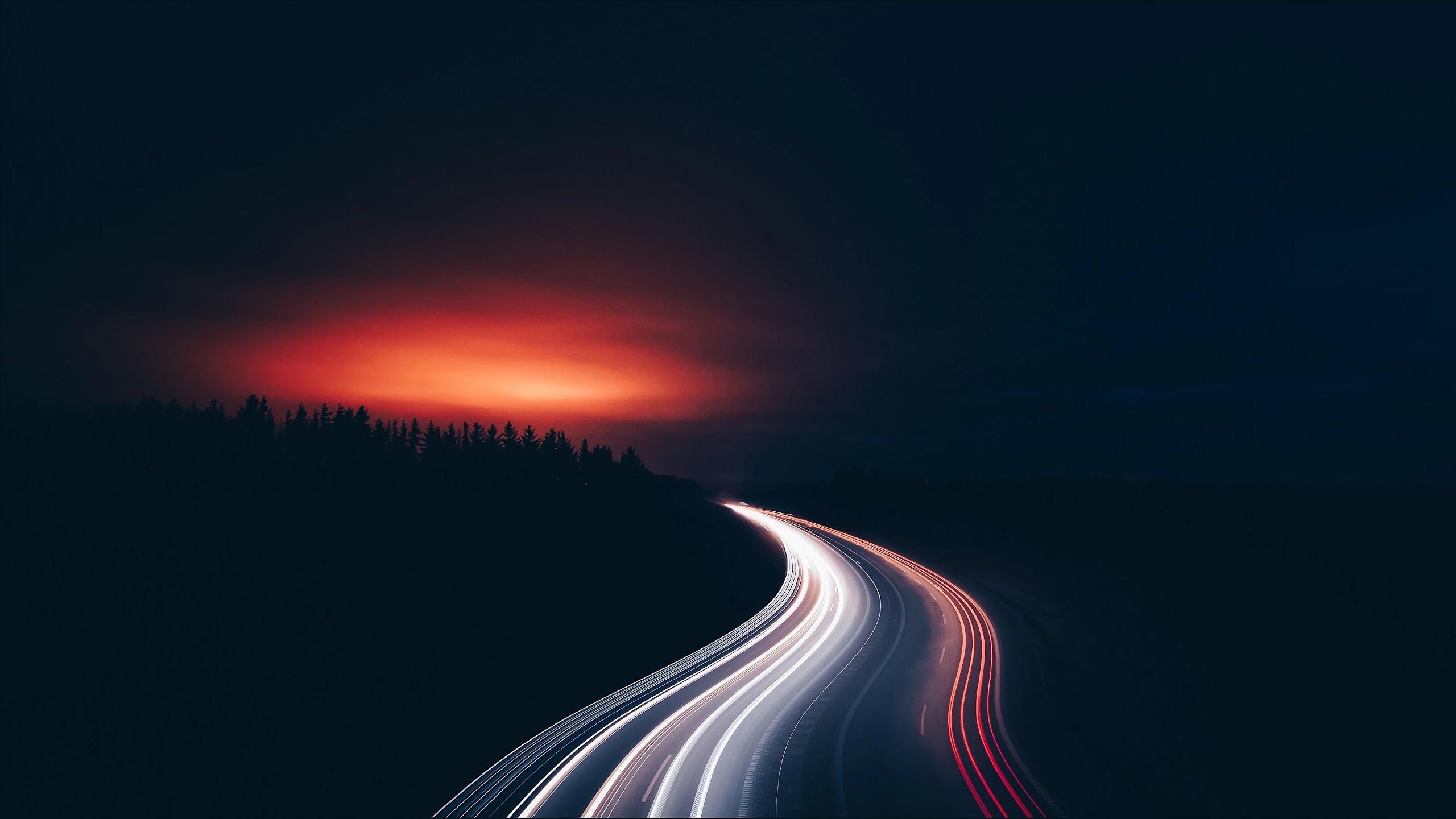 Highway, Road, Night, Time-Lapse, Landscape, Scenery, 4K, #174 ...