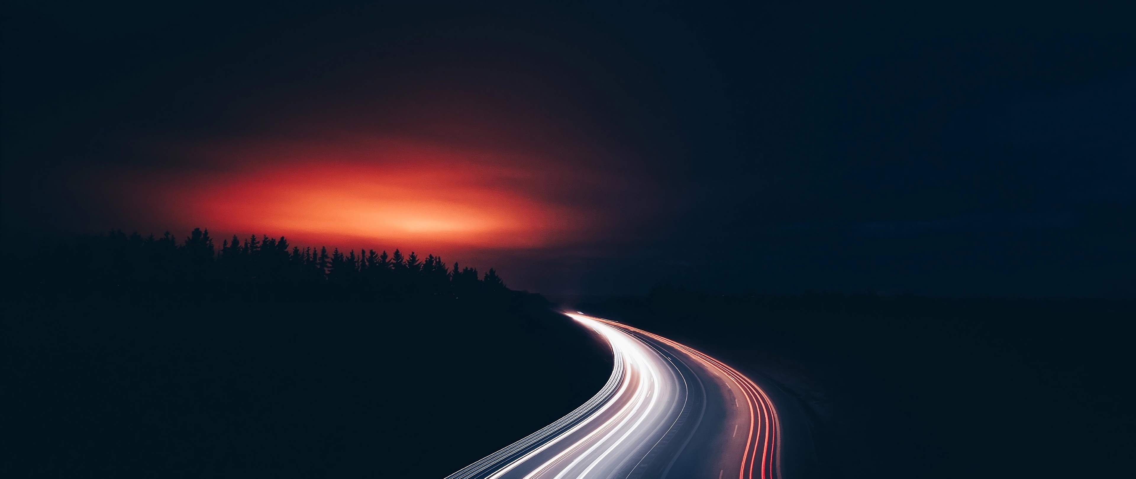 Highway, Road, Night, Time-Lapse, Landscape, Scenery, 4K, #174 ...