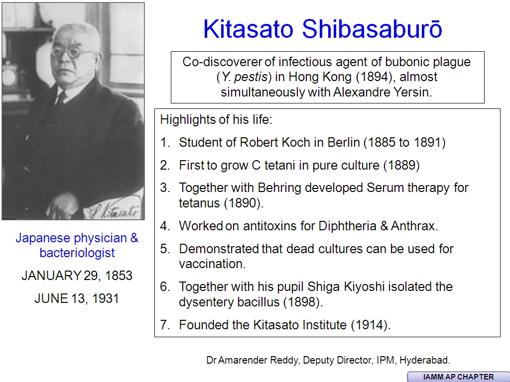 IAMM TAPC CHAPTER: Kitasato Shibasaburō