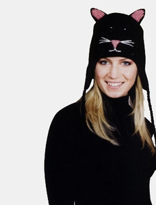 KITTY HAT WOOL KNIT Kitty Face Hat from Delux - duluxe hat