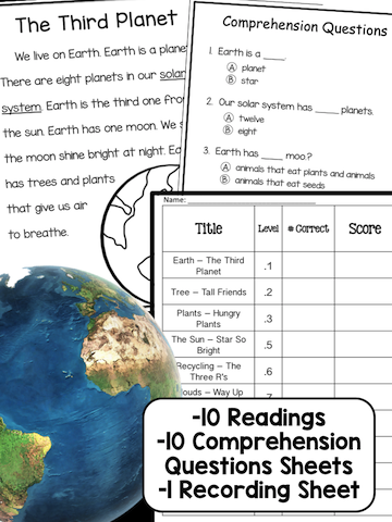 Earth Day Reading Comprehension Pack Plus a FREE DOWNLOAD | The ...
