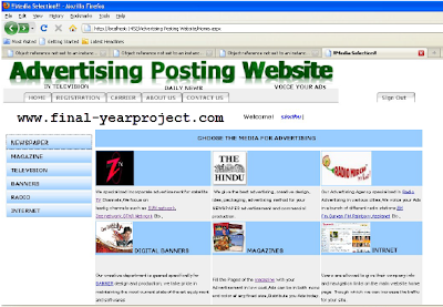 Report on Advertisement Posting Website - Free Final Year Project's