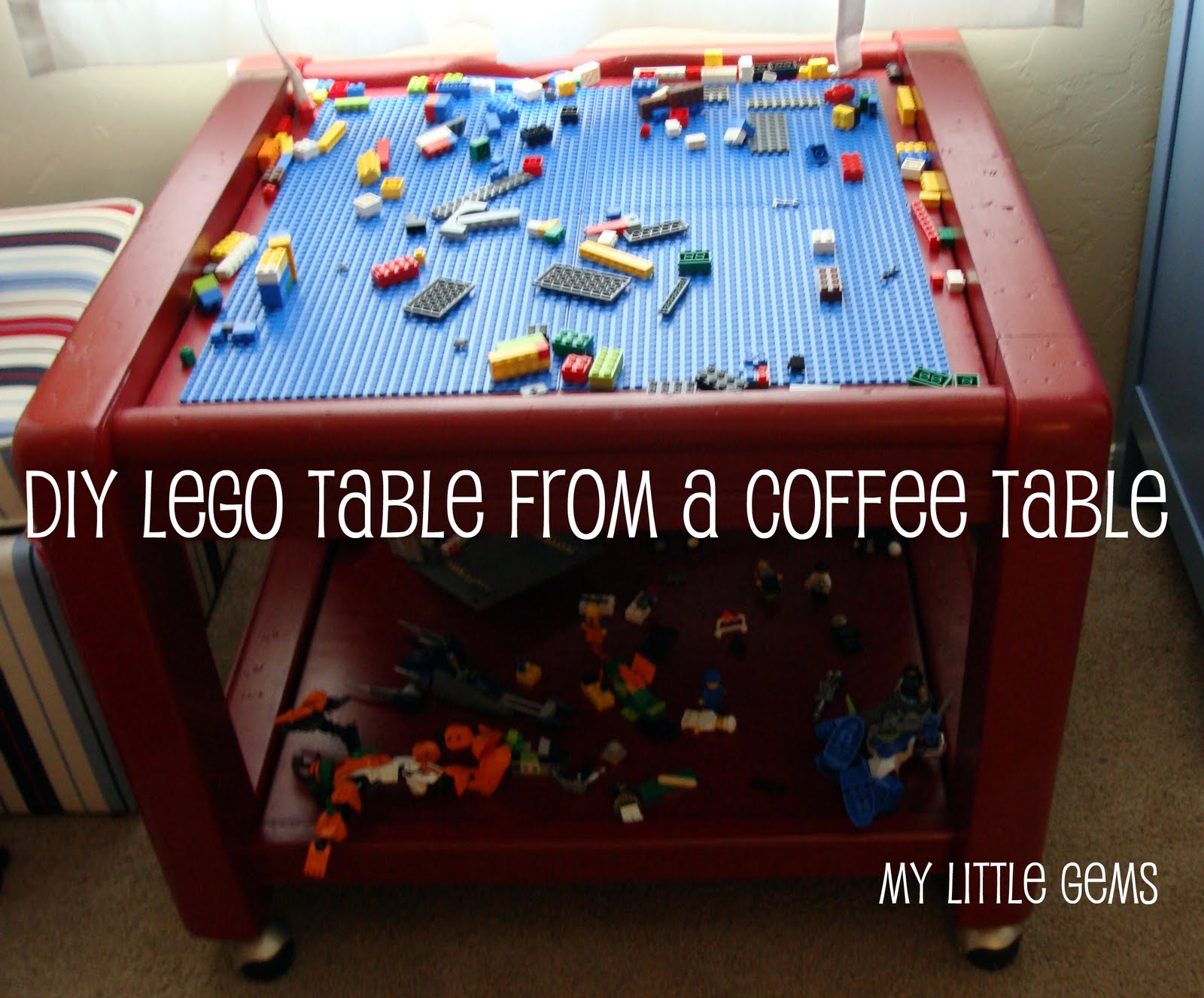 My Little Gems: DIY Lego Table {from an old Coffee or End Table}