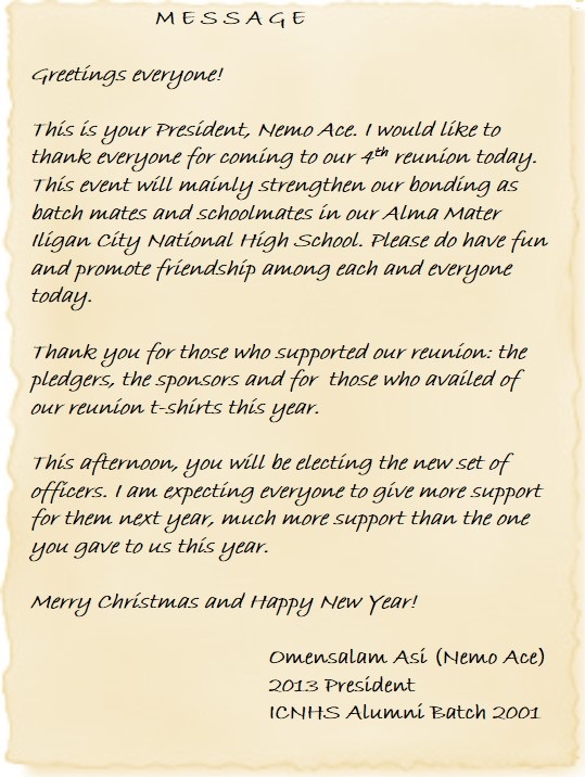 ICNHS Batch 2001: 2013 Reunion