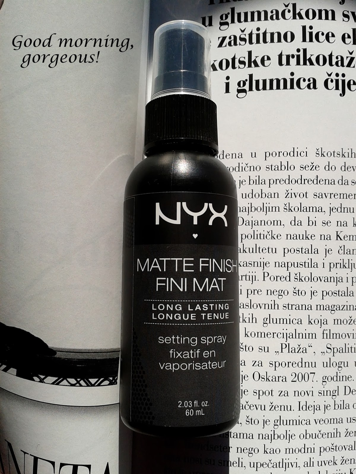 NYX Matte Finish, setting spray - Good morning, gorgeous!