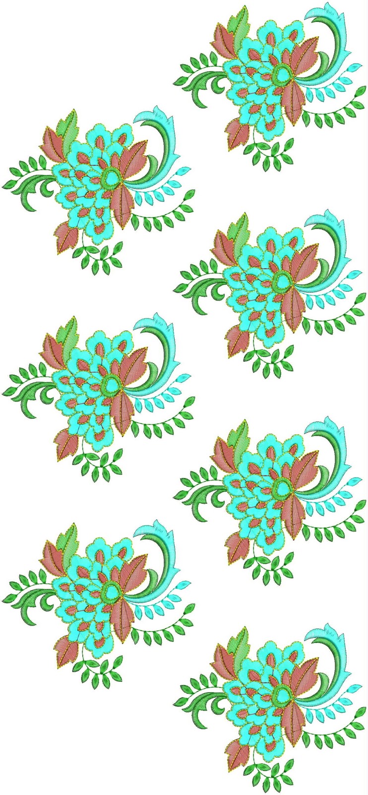 Embdesigntube: Patches Allover Flat Embroidery Designs