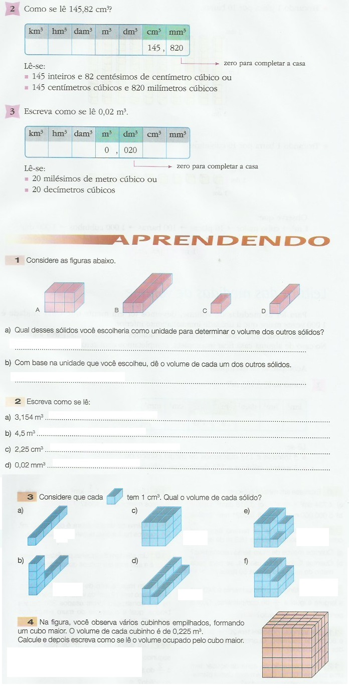 BLOCO I — MATEMÁTICA: UNIDADE 9: VOLUMES E TEMPO