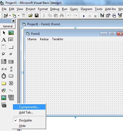Cara menambahkan Komponen pada Tools (Visual Basic)