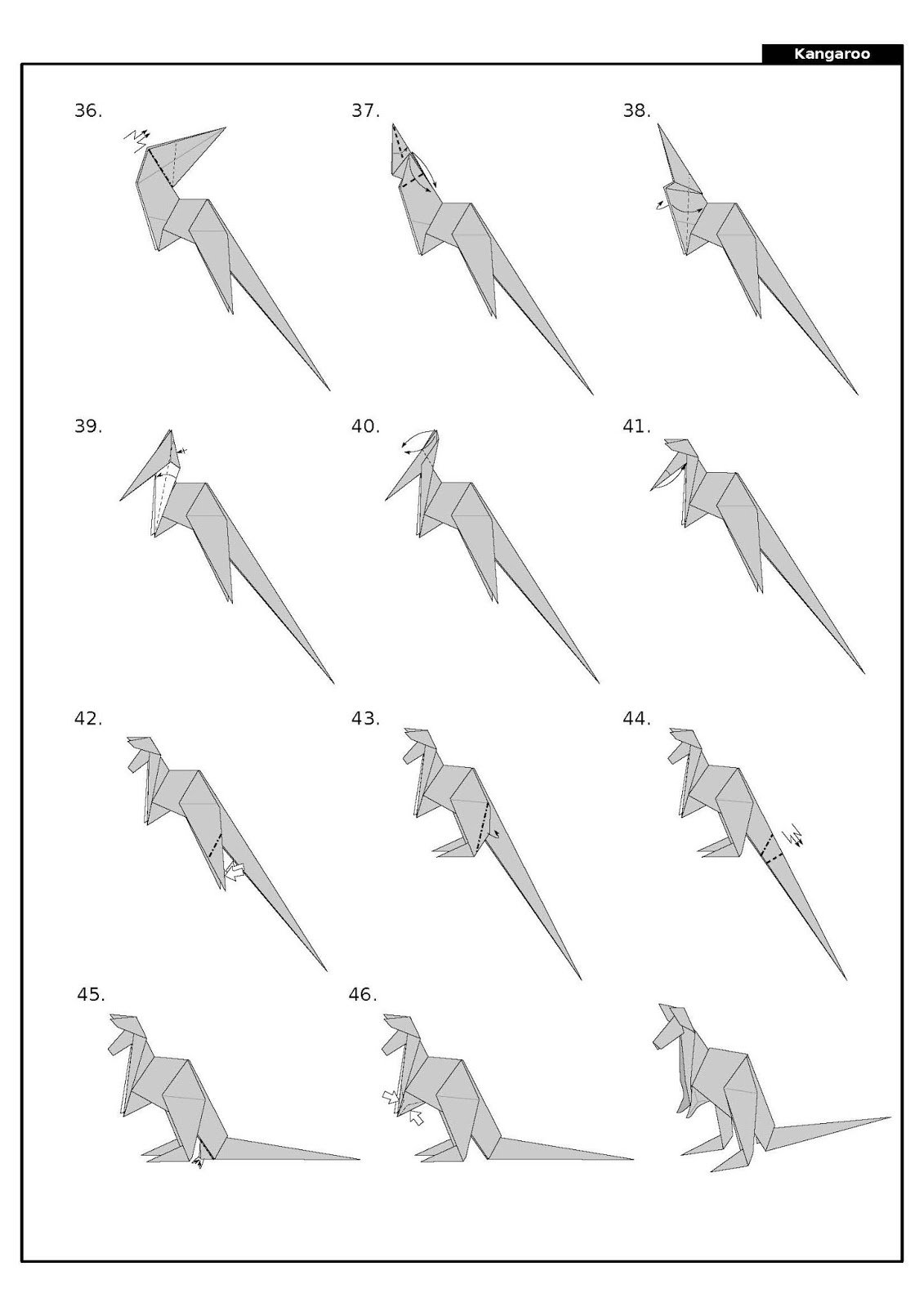 Diagram Kangaroo-Jo Nakashima - Ruby Book Origami