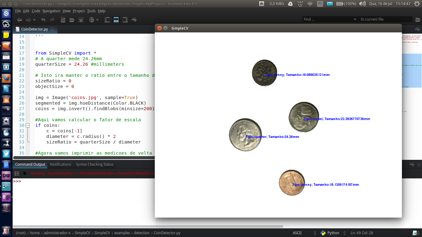 Coding..: Detector de Moedas em Python
