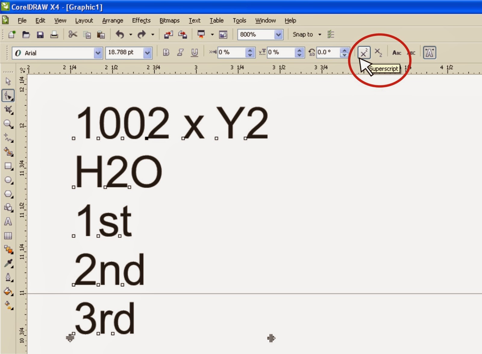 Membuat penulisan Text Superscript dan Subscript di CorelDRAW