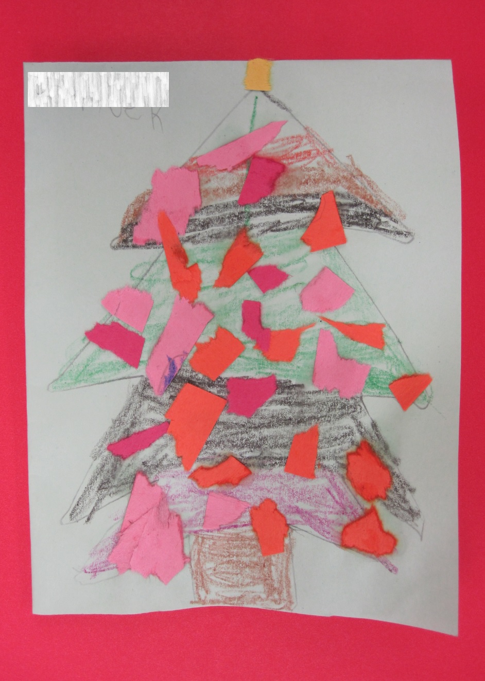 Teacher Ink: Christmas Card Craft - Torn Paper Art Tree