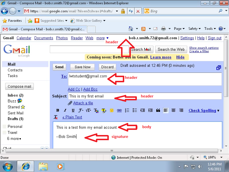 Internet: PARTES DEL CORREO ELECTRÓNICO